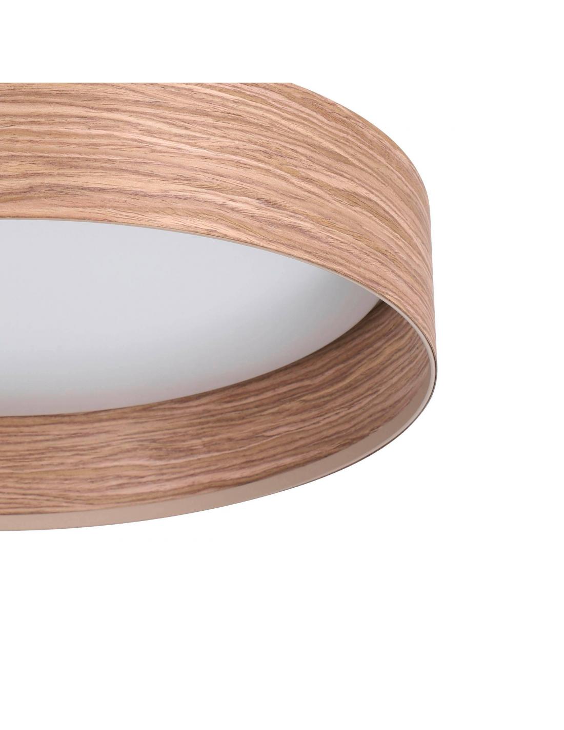 Plafón LED redondo madera marrón Ø38 cm - Eglo Luppineria