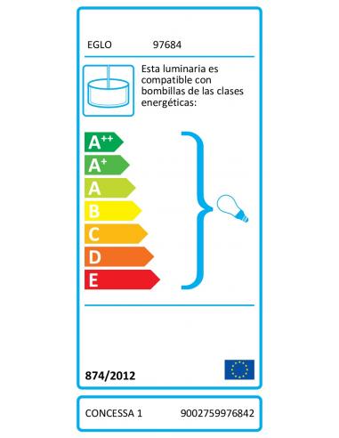 Lámpara colgante 3 luces textil marrón - Eglo Concessa1